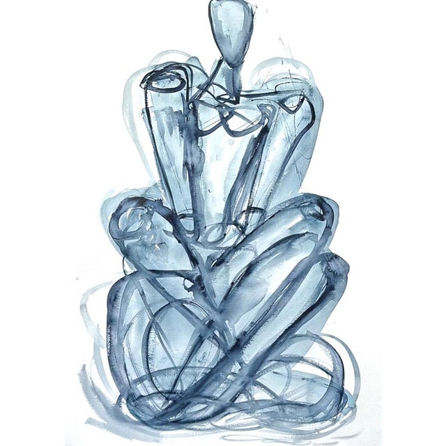 Indigo Nelle Figure Painting by Haley Mathewes | Chairish