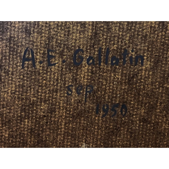 1950 Albert Eugene Gallatin Signed Abstract Oil Painting on Board ...