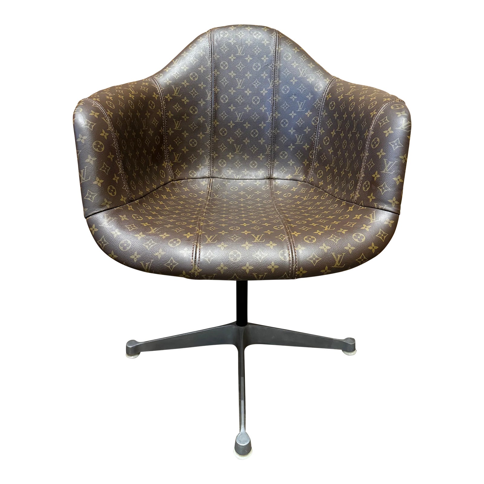 70's Eames for Herman Miller Shell Chair Reupholstered in Louis Vuitton ...