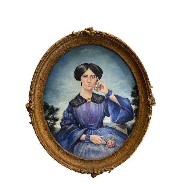 Antique Portrait Painting of Mary Elizabeth Mitchell Williams Oil on ...