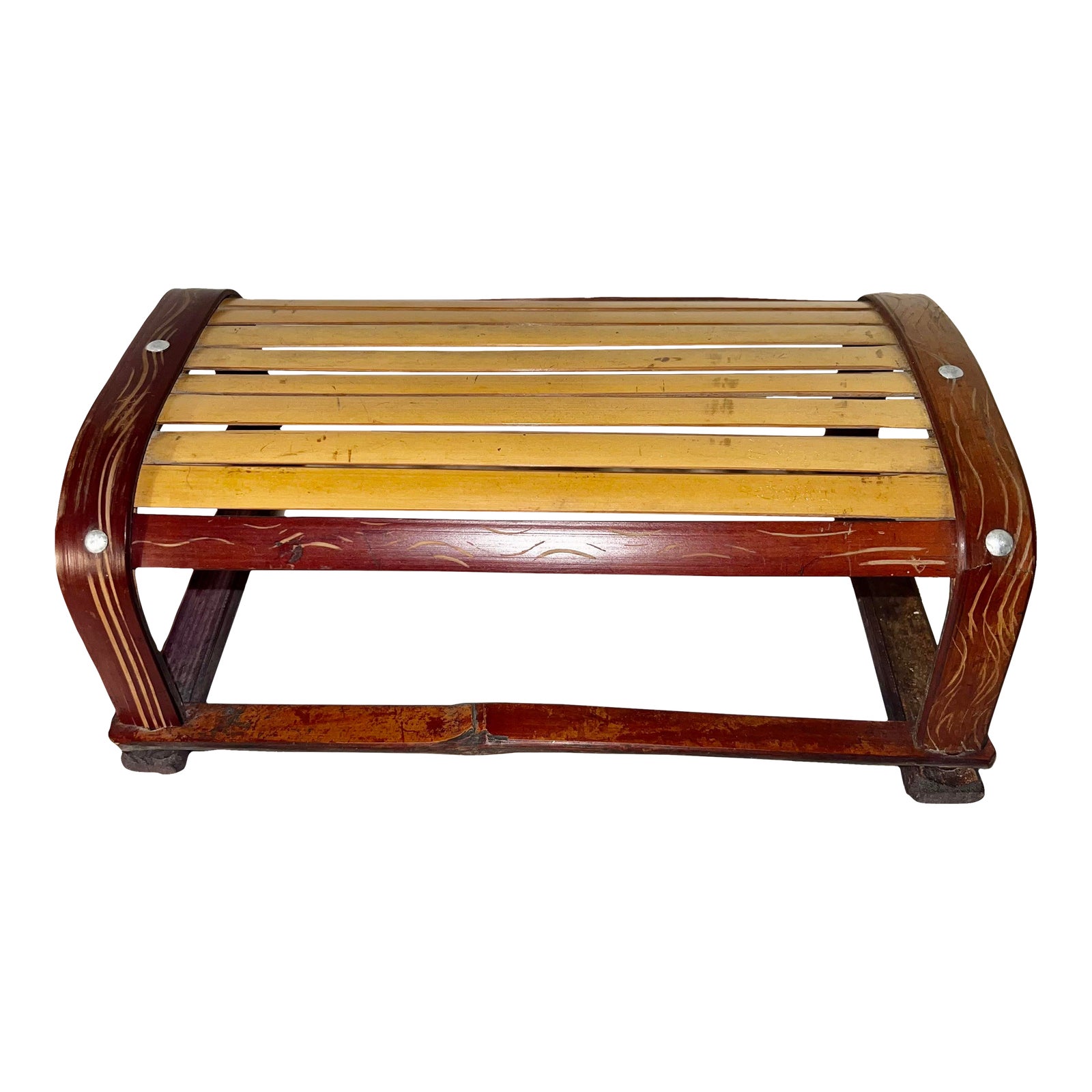 Circa 1900 Chinese Split Bamboo Headrest, Geisha Headrest | Chairish