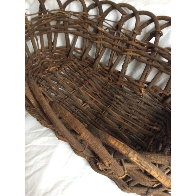 Large Vintage Twig Basket | Chairish