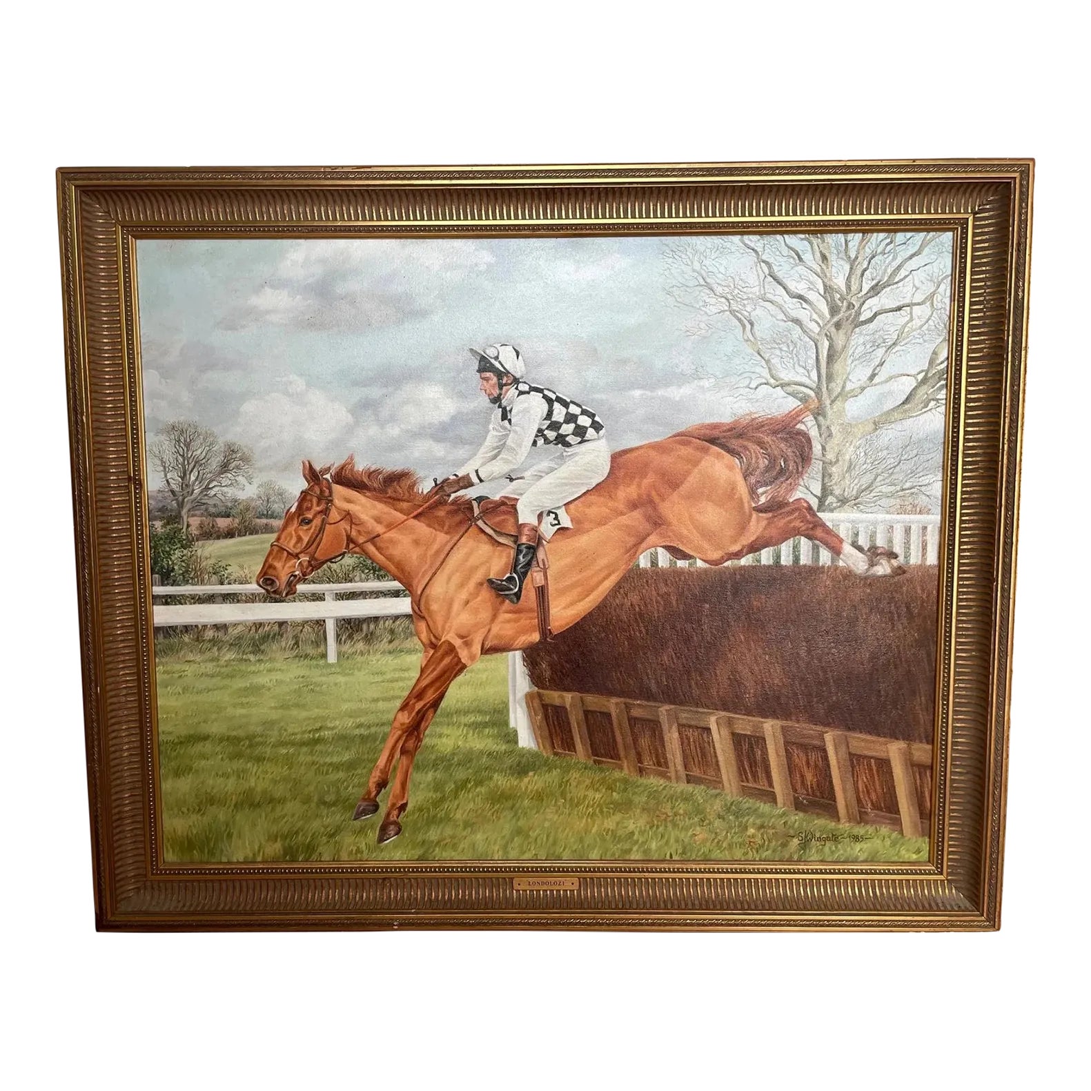 Traditional Equine Oil Painting of "Londolozi" Horse Jockey Racing by ...