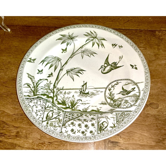 Vintage Tonquin Green Transferware Plate | Chairish