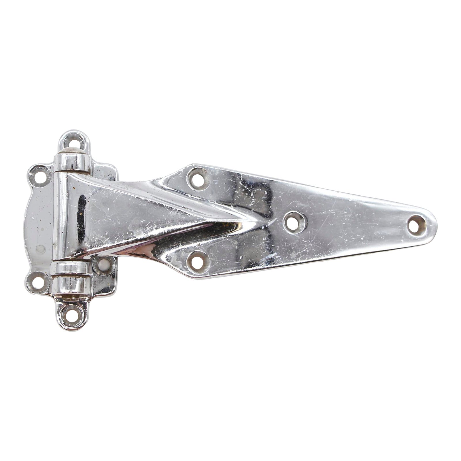 Vintage 9.75 In. Kason Chrome Plated Brass Ice Box Hinge | Chairish