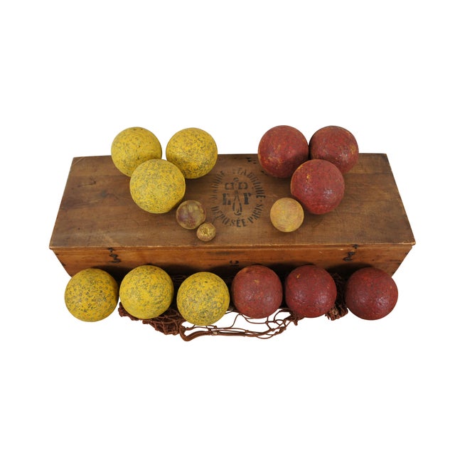 1940s French Petanque Jeu De Boules Lawn Bowling Ball Game Set & Box ...