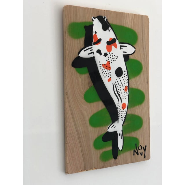 "Green Koi 2" Original Street Art Painting by Jeremy Novy | Chairish