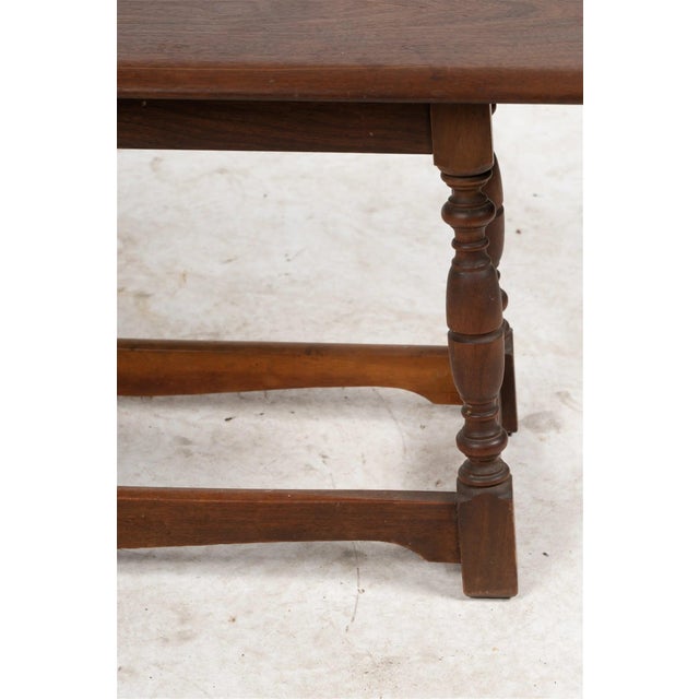 Antique Early 20th Century American Walnut Colonial Style Bench With ...