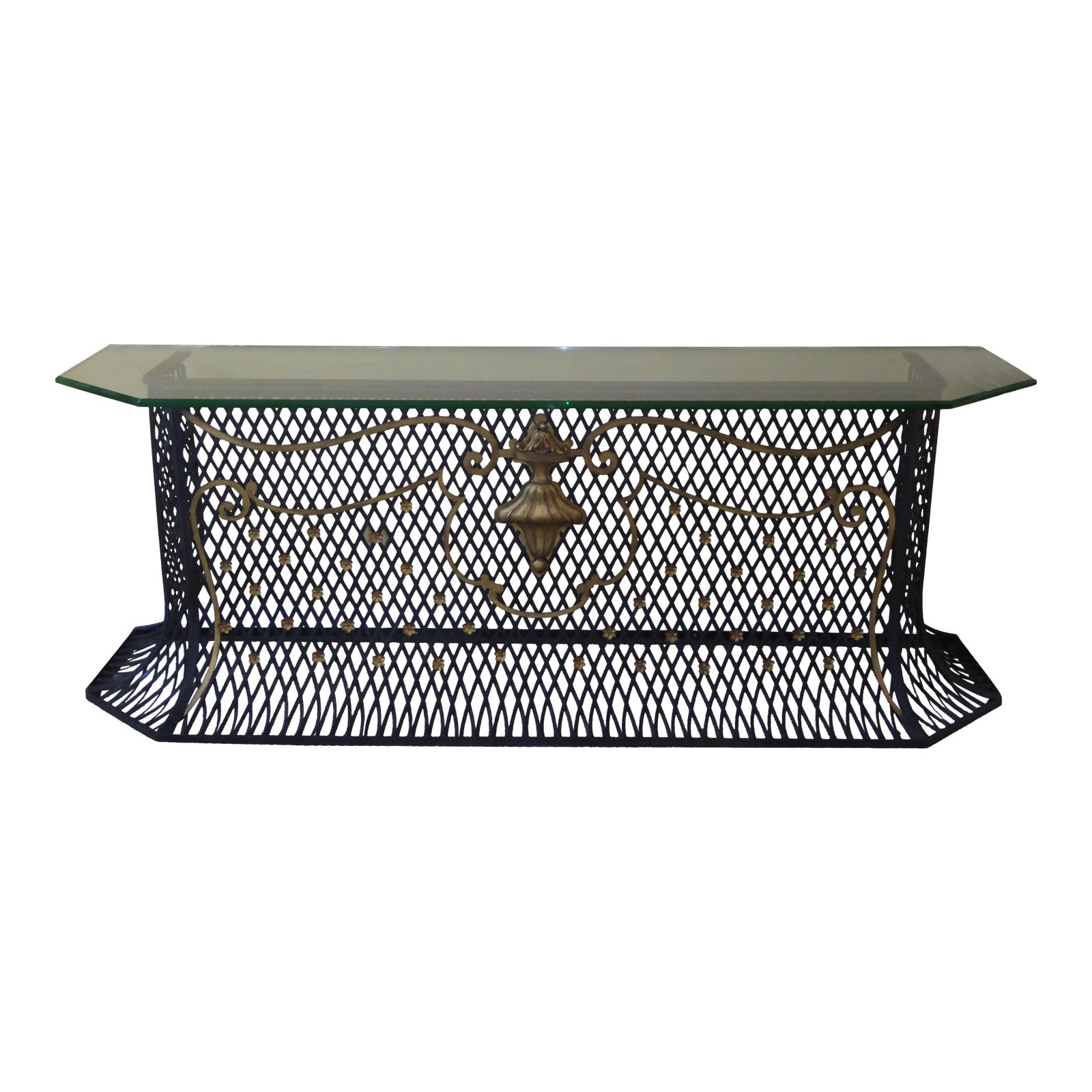 Large Vintage Designer Custom Hand Made Iron Console Table Spanish ...