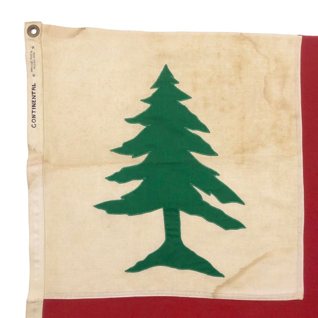 Vintage Cotton Pine Tree Flag of New England | Chairish