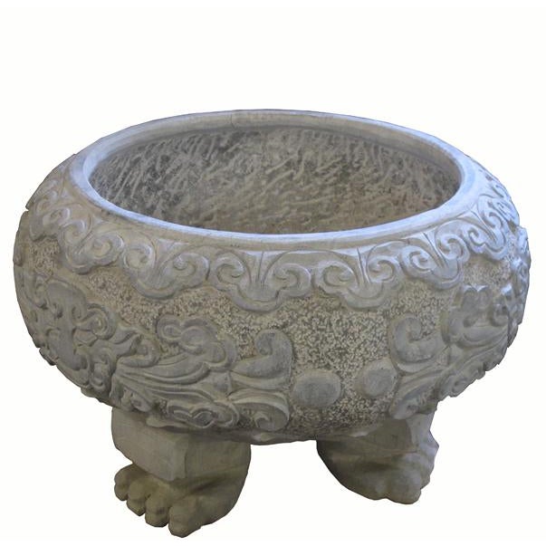 Chinese Beast Feet Stone Planter | Chairish