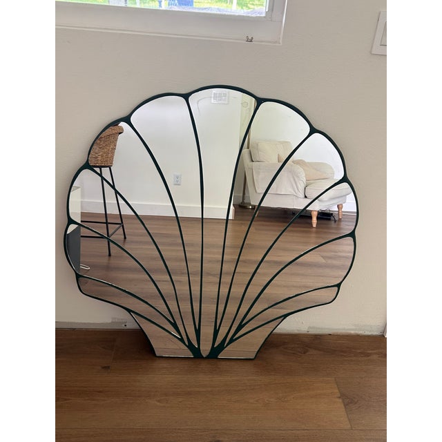 20th Century Post Modern Boho Coastal Sea Shell Mirror | Chairish