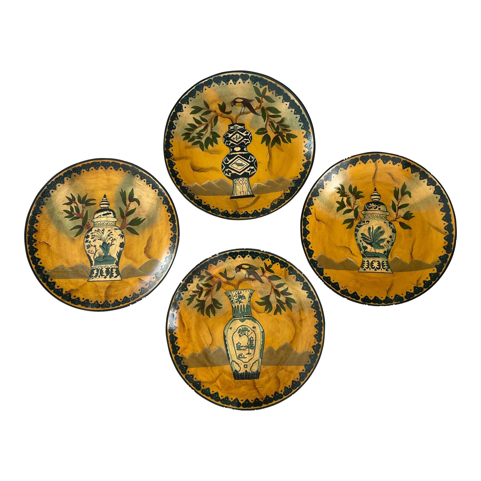 Vintage Raymond Waites Chinoiserie Plates - A Set | Chairish