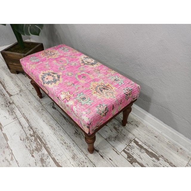 Handmade Wood Work Vanity Bench | Chairish