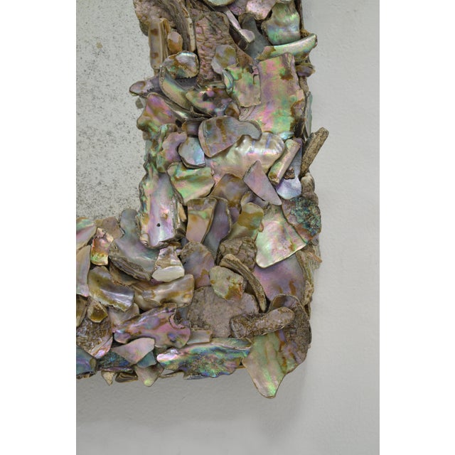 Late 20th Century Large Tony Duquette Style Abalone Framed Mirror ...