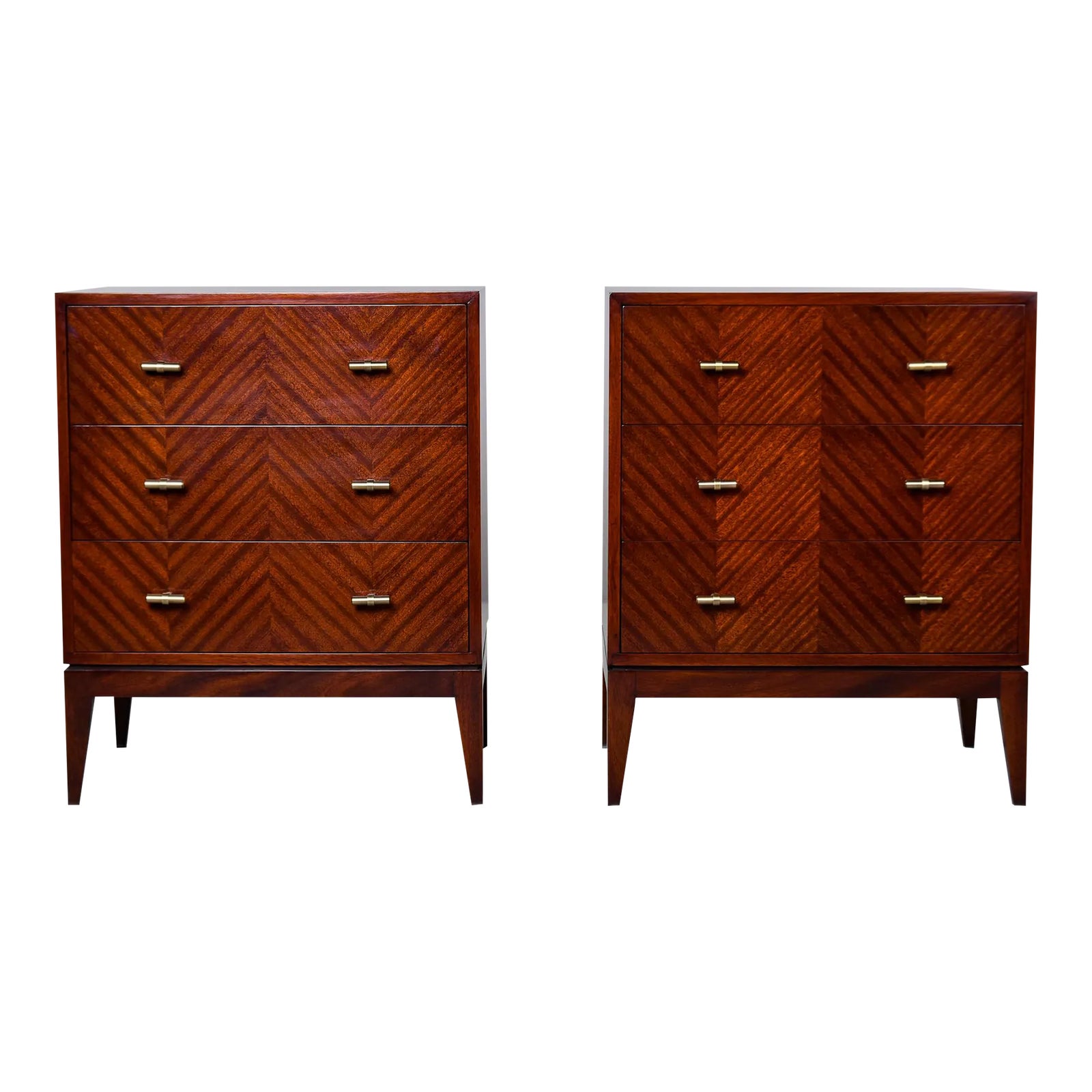 Bespoke Walnut Cabinets - Pair | Chairish