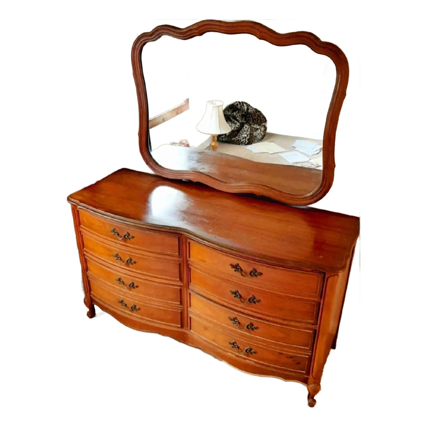 1950s Dixie Dresser W/Mirror and Chest Dresser | Chairish