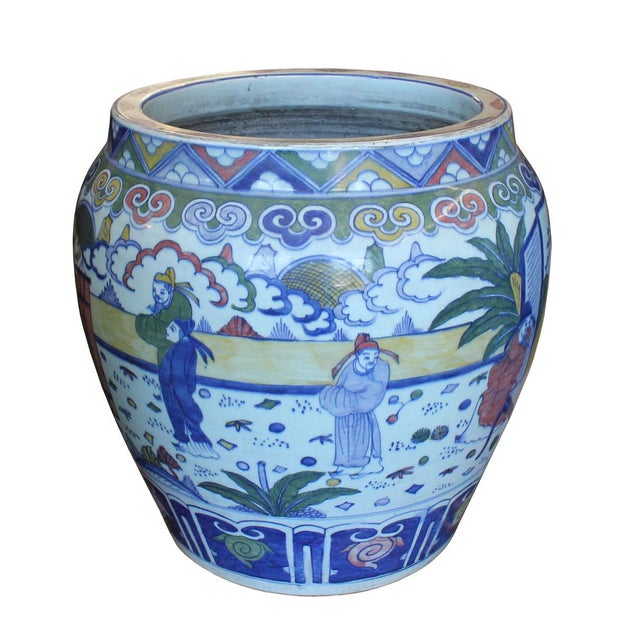 Chinese Oriental Porcelain Planter | Chairish