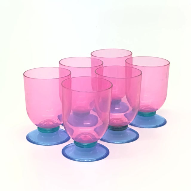 1980s Memphis Style Acrylic Color Blocked Drinking Glasses- Set of 6 ...