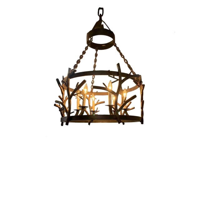 Iron Branch Rustic Modern Chandelier by Giana Allen | Chairish