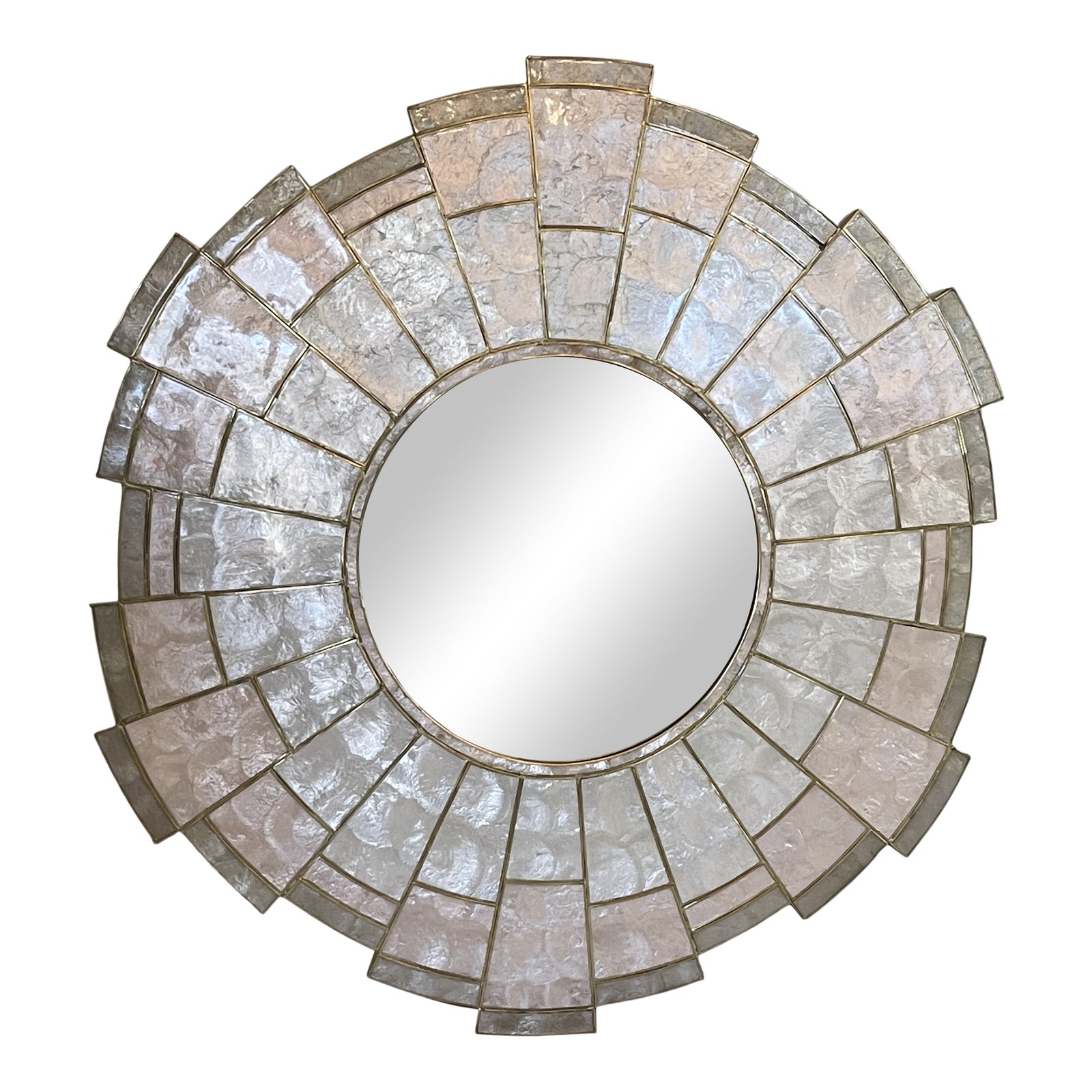 Round Capiz Shell Mirror | Chairish