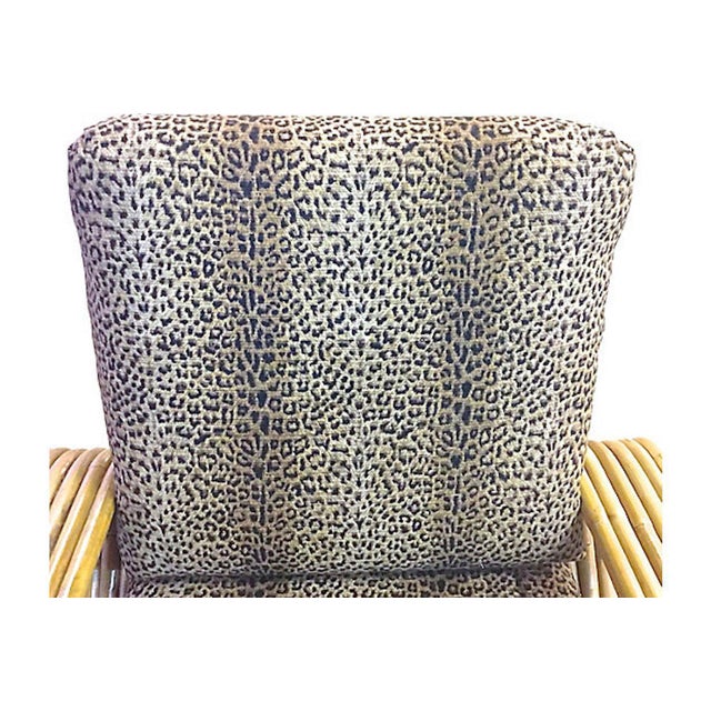 Midcentury Rattan & Leopard Club Chair | Chairish