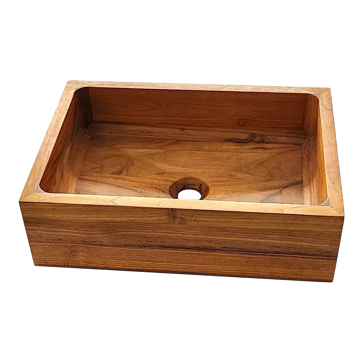 Artisan Crafted Teak Wood Sink Basin | Chairish