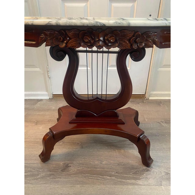 Mid 20th Century Victorian Style Oval Mahogany Harp Sofa Table With ...