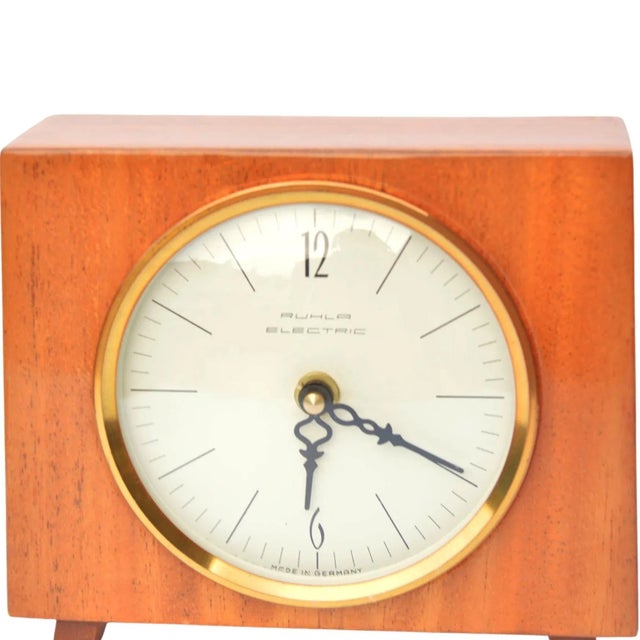 Wooden Fireplace Clock Ruhla Mid-Century Modern, Germany 1970s. | Chairish