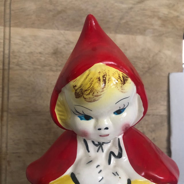 1960s Red Riding Hood Figurine Storage Jar | Chairish