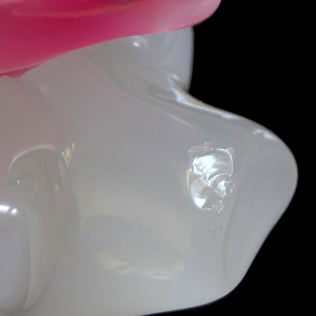 Seguso Murano Vintage Opalescent Pink White Italian Art Glass Angel ...