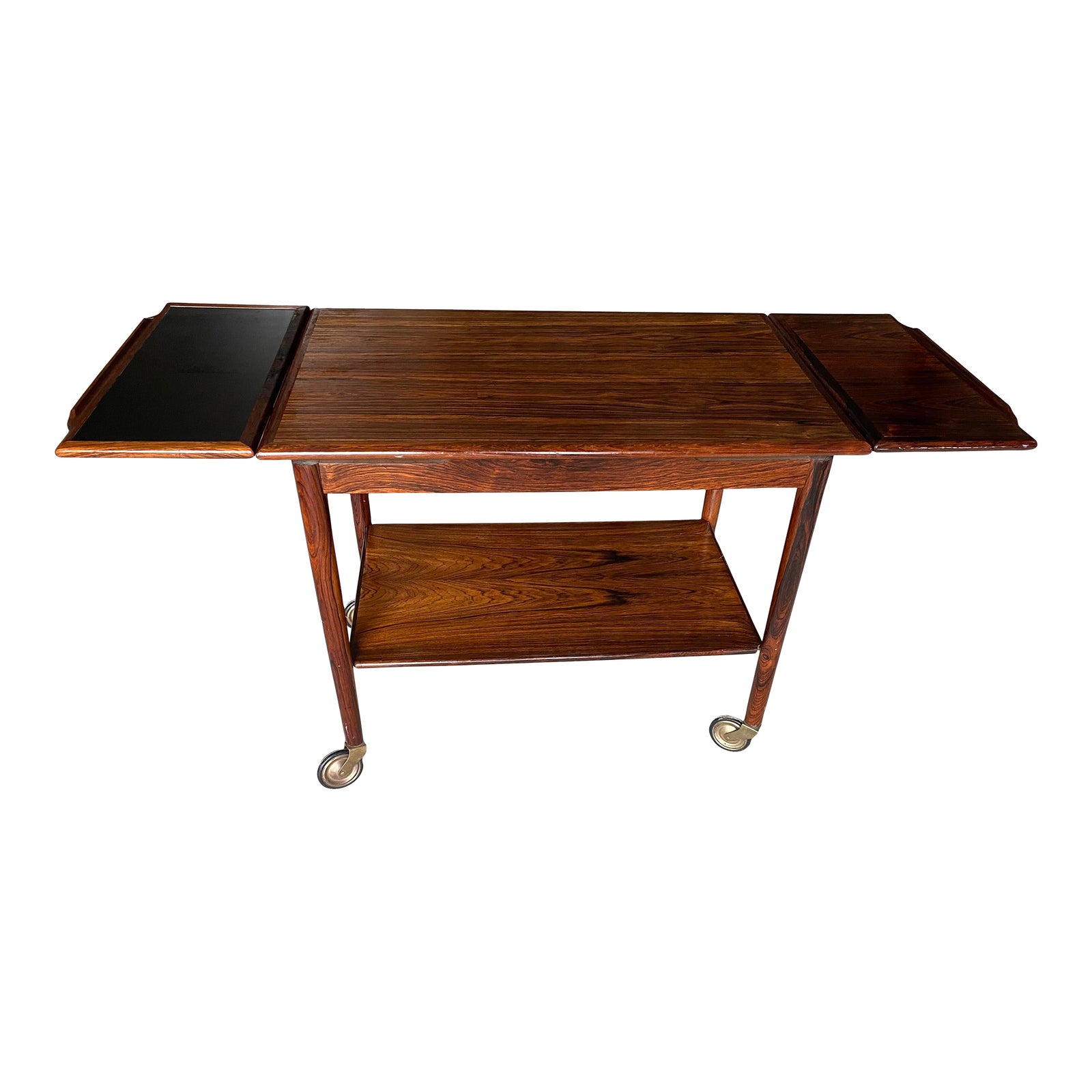 1960s Mid Century Modern Rosewood Expandable Bar Cart | Chairish