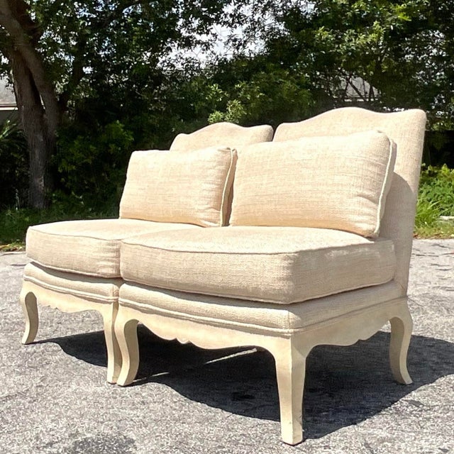 Vintage Regency Camel Back Slipper Chairs- a Pair | Chairish