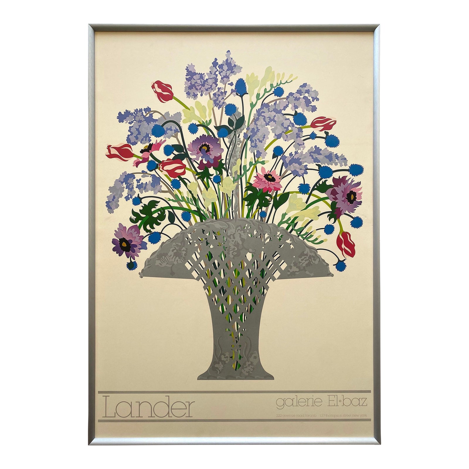 John Lander Vintage 1980's Contemporary Lithograph Print " Bouquet ...