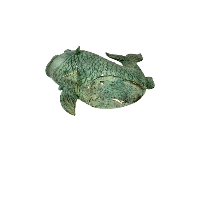 Vintage Pair of Koi Fish Metal Indoor Outdoor Sculpture Figurines With ...