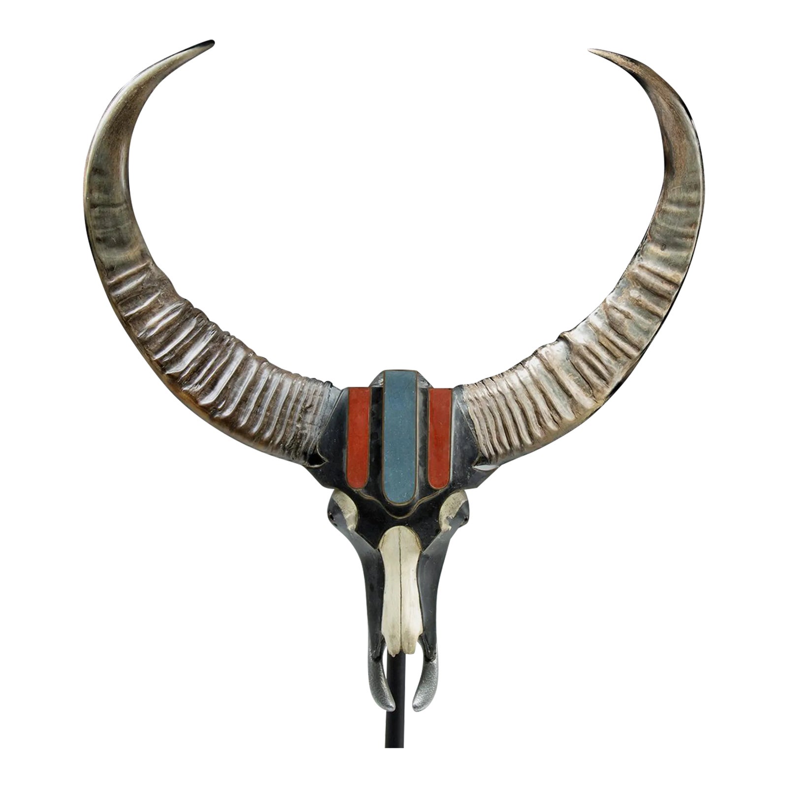 1920s French Art Deco Sculpture Water Buffalo Skull | Chairish