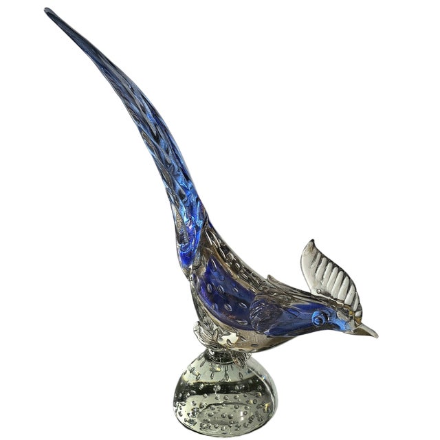 Murano Art Glass Pheasant Figurine Seguso Bullicante | Chairish