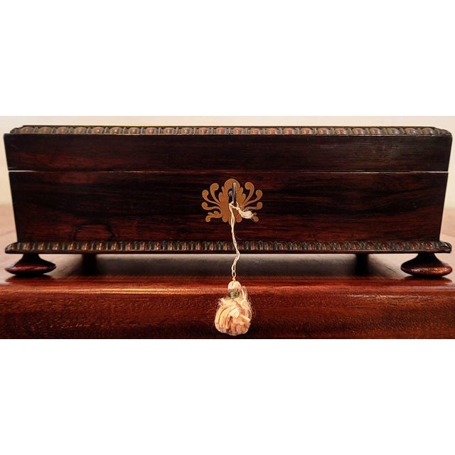 Circa 1820s Irish / English Regency Rosewood and Brass Games Box | Chairish