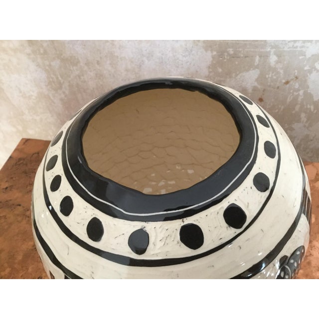 Jane Lowe Studio Pottery African Style Lidded Coil Pot | Chairish