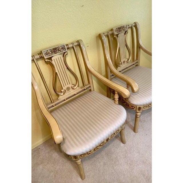 1940s Vintage Rococo Harp / Lyre Back Arm Chairs - a Pair | Chairish