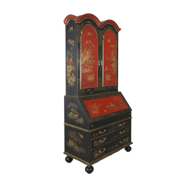 Vintage English George III Style Black and Red Decorative Tall ...