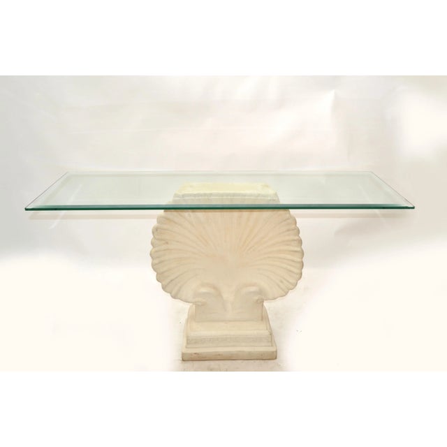 1 of 2 Mid-Century Modern Nautical Hand-Carved Concrete Sea Shell ...