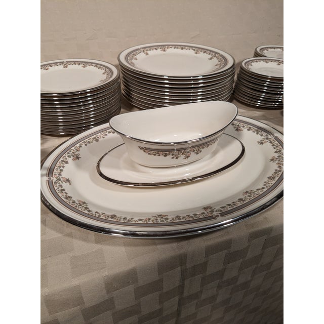 Mid 20th Century Lenox China Lace Point Dishes Service for 12 Total of ...