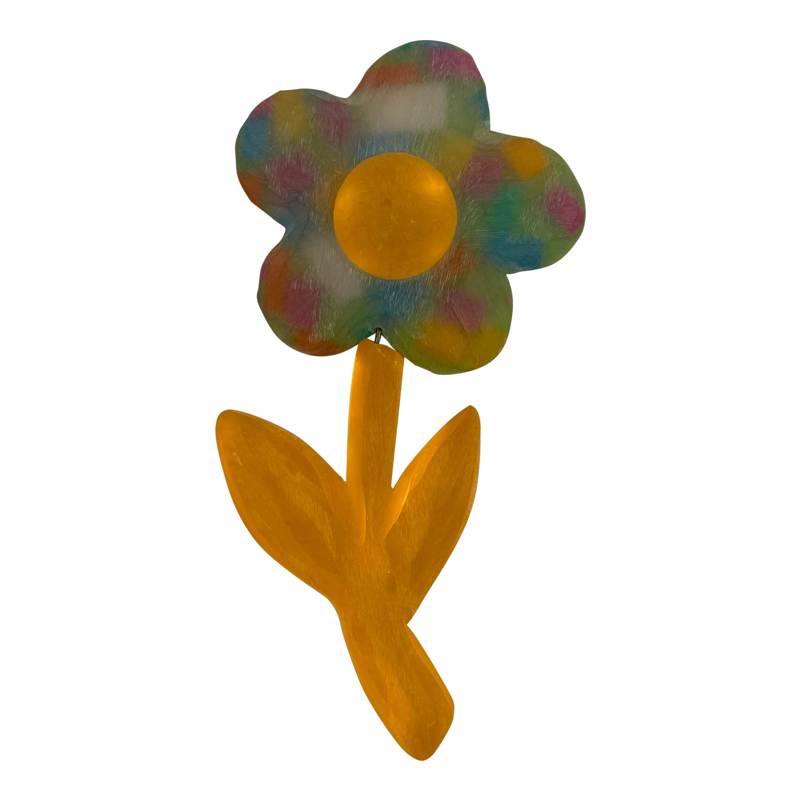 Kaso Giant Lucite Flower Pin | Chairish