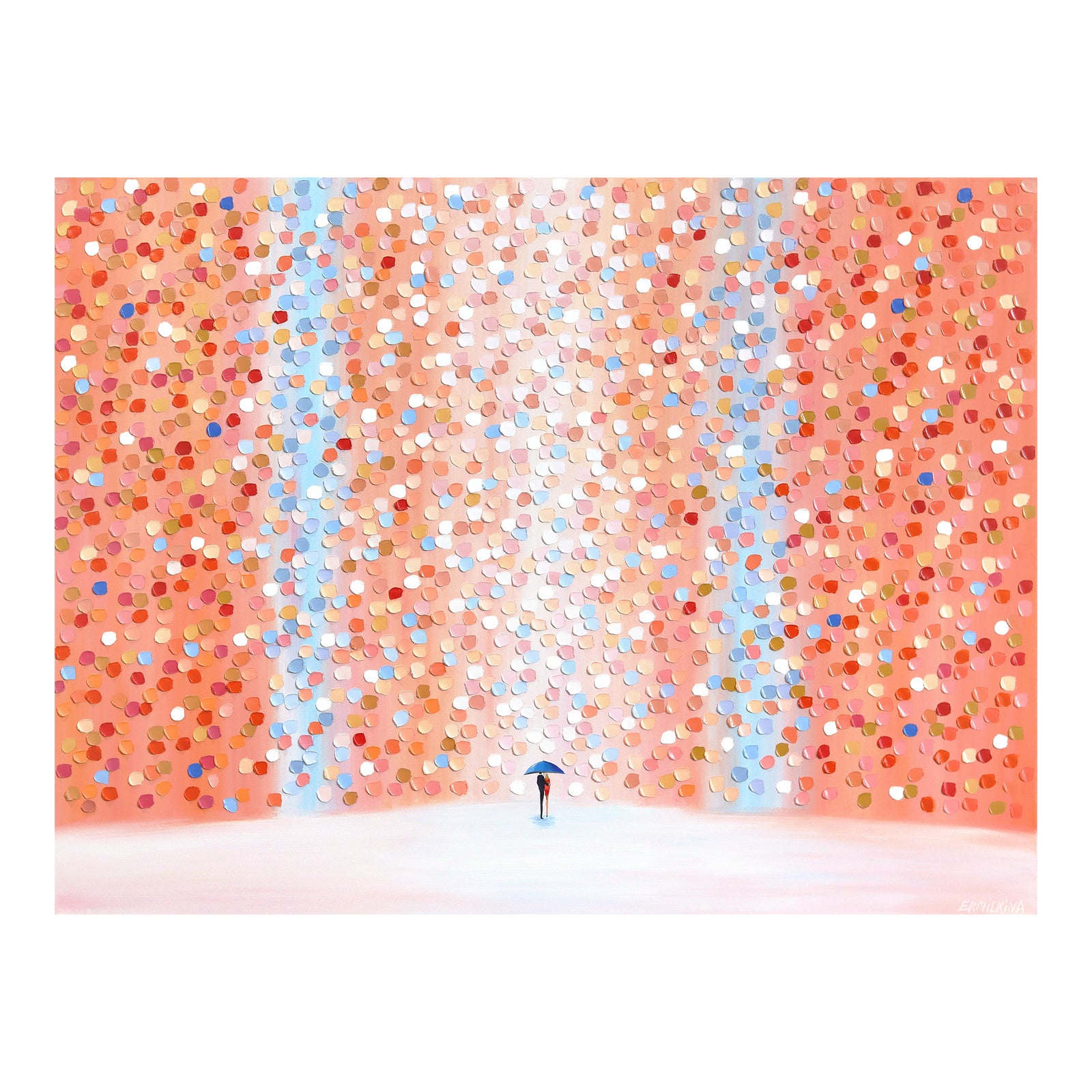 Dawn Stroll - Expressive Color Drenched Textured Impasto Figurative ...