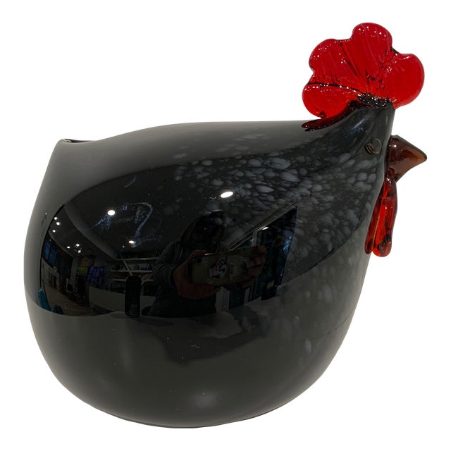 Hand-Blown Glass Chicken | Chairish