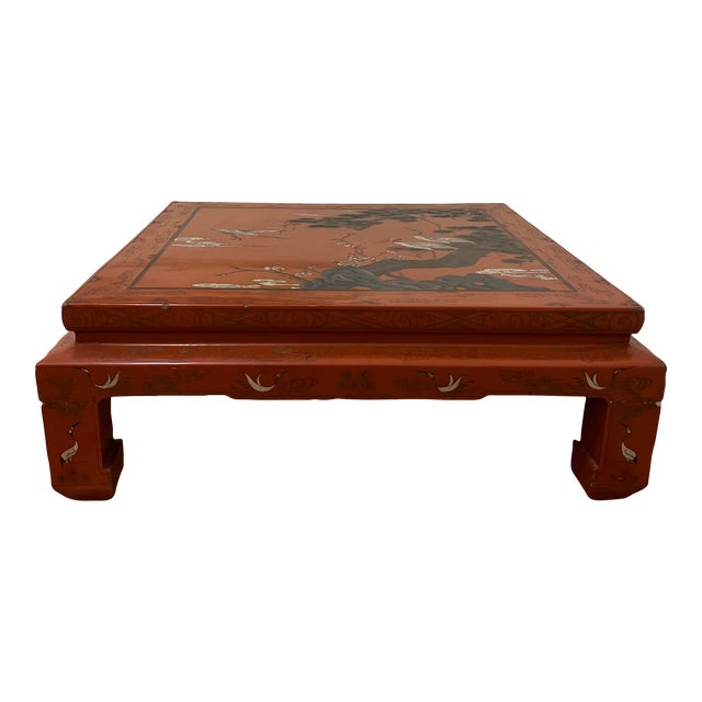 Red Lacquer Ming Coffee Table | Chairish