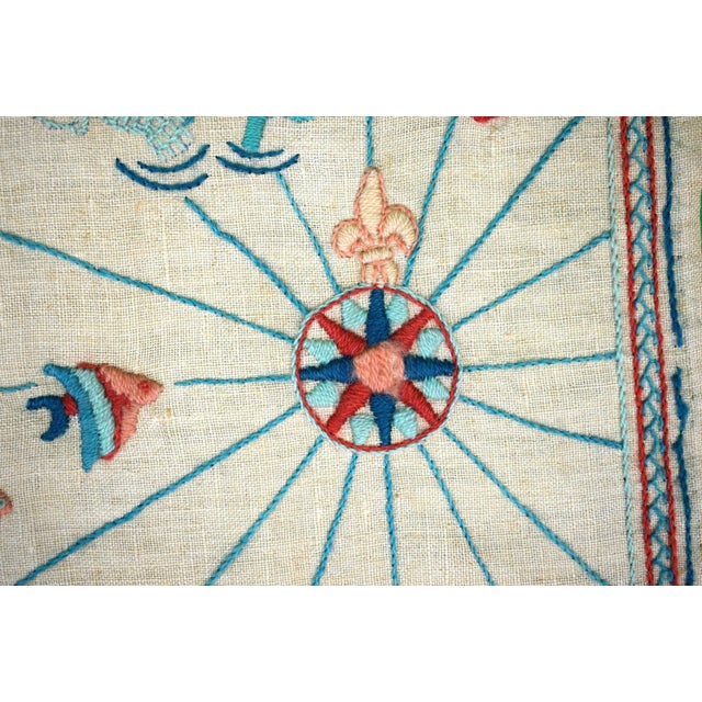 The Bermudas Hand-Stitched Island Map, C1938 | Chairish