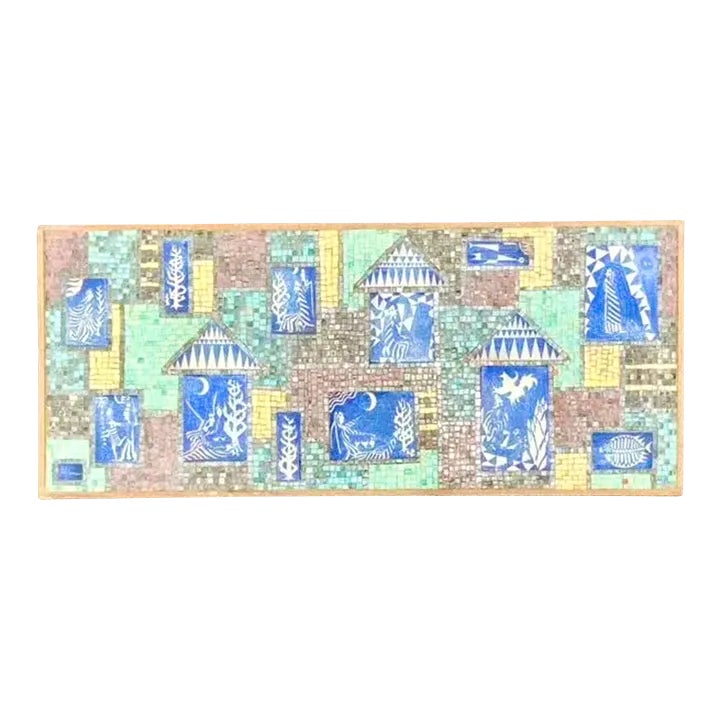 Vintage Mid-Century Modern Mosaic Tile Wall Sculpture | Chairish