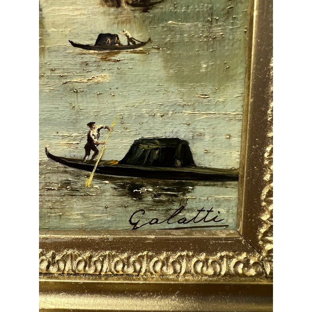 Galatti Antique Oil Painting on Canvas, Venice, Italy, Gold Ornate ...